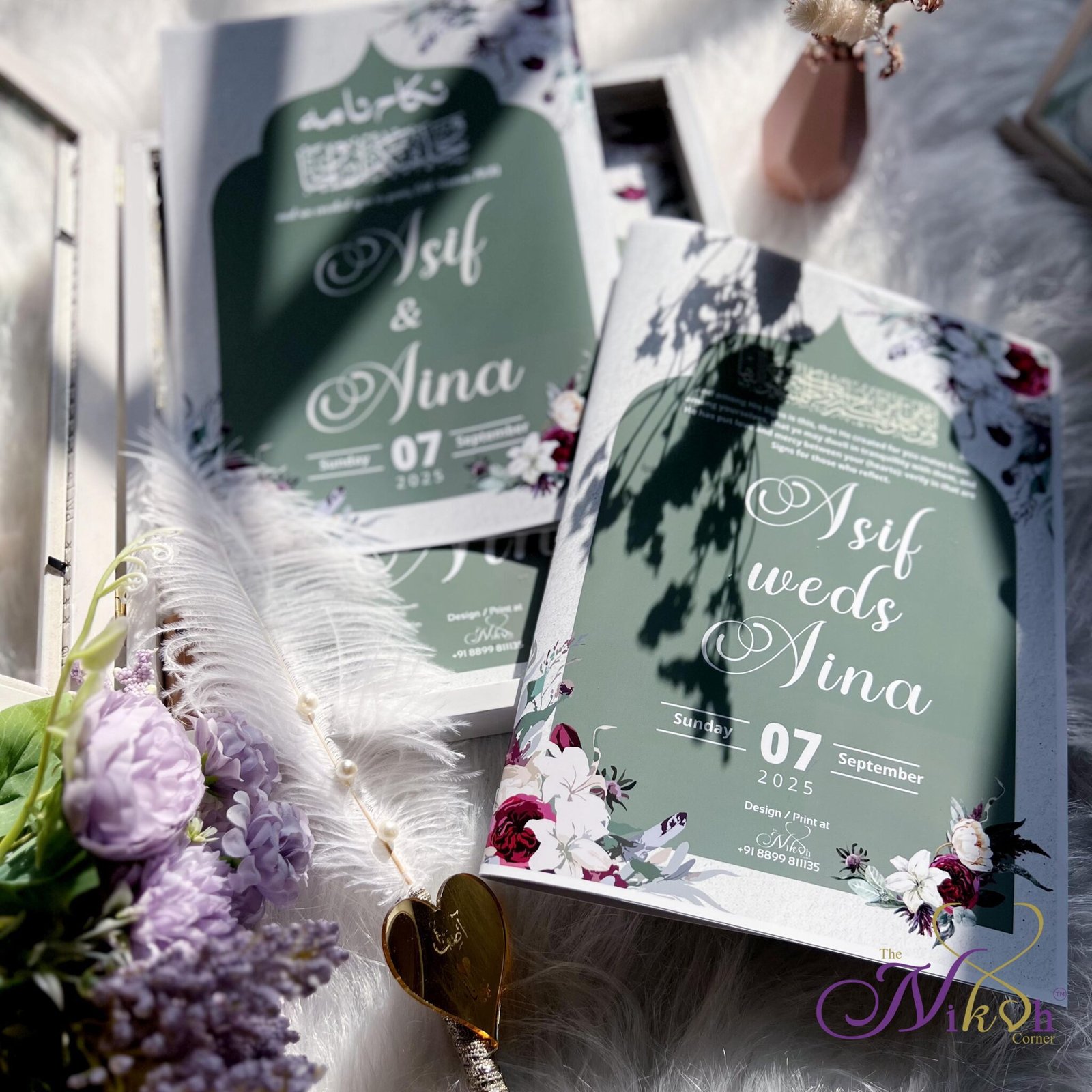 Luxury Light Green Themed Nikah Nama - The Nikah Corner